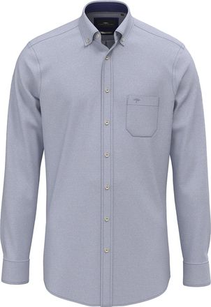Fynch-Hatton Hemd aus Baumwolle mit Brusttasche und Button-Down-Kragen Crystal Blue/XL