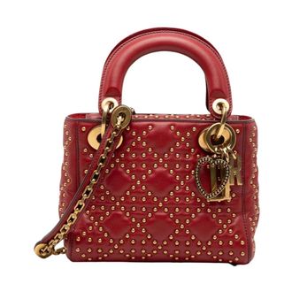 Dior Pre-owned Studded Leather Handbag - - Pre-owned - Damen - Rot - ONE SIZE