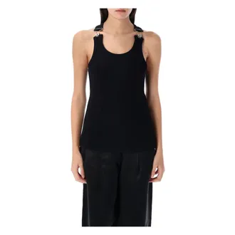 Jean Paul Gaultier Femme, Tops, Noir, Taille: 42 FR Débardeur côtelé noir Ss25