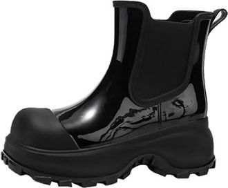 Generic Bottes de pluie pour femme - Sans chaussettes - En caoutchouc - Pour lext&eacute;rieur, Noir, 39.5 EU