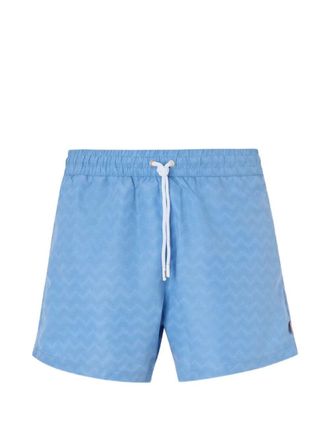 Missoni Short de bain &agrave; cordon de serrage avec motif zigzag