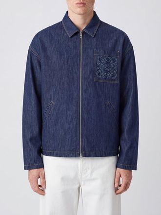Loewe Surchemise en denim de coton avec logo Anagram brod&eacute;