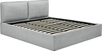 Vente-Unique Lit 2 Personnes Avec sommier - 180 x 200 cm - Gris Clair - TENESE