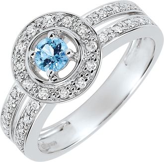 Edenly Verlobungsring Schicksal - Lady - 0.2 Karat Topaz und Diamanten - 18 Karat Weißgold
