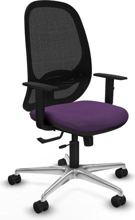 Piqueras y Crespo Cilanco Schreibtischstuhl mit 1D-Armen, h&ouml;henverstellbare Lendenwirbelst&uuml;tze, ausgestattet mit Syncro/Translack und Schneideschaum, Schwarz/Violett