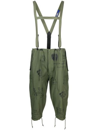 Comme Des Garçons x Jean-Michel Basquiat Cropped-Hose - Grün