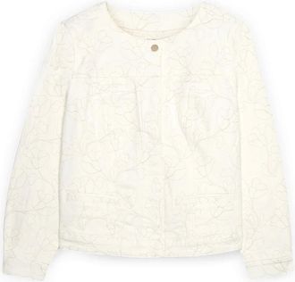 Fiorella Rubino Femme, Vestes, Blanc, Taille: 52 FR Veste en jean avec broderie florale