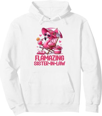 BDAZ Atemberaubender tropischer Strandausflug mit rosa Flamingo und Schw&auml;gerin Pullover Hoodie
