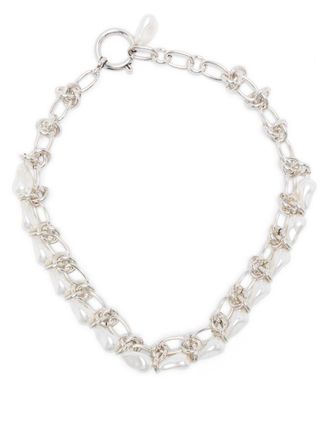 Isabel Marant collier &agrave; perles artificielles - Argent