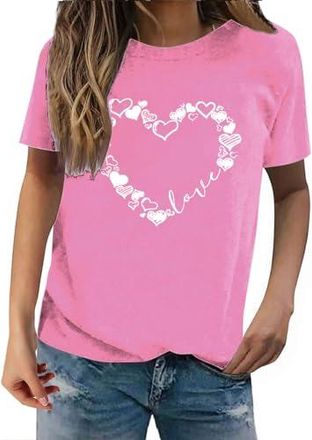 Generic Tee Shirt Femme Coton Et&eacute; Manches Courtes Basique Hauts T Shirt D&eacute;t&eacute; Occasionnelles L&acirc;che Vetement Mode Manche Courtes Chemisier Chic Et Elegant Sport