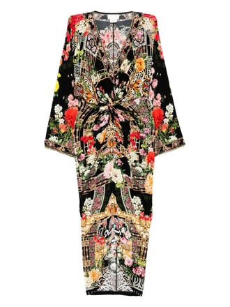 Camilla robe longue &agrave; d&eacute;tail de fente - Noir