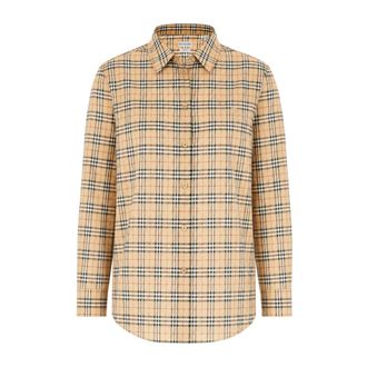 Burberry Femme, Blouses et Chemises, Beige, Taille: 36 FR Chemise classique en coton &agrave; carreaux