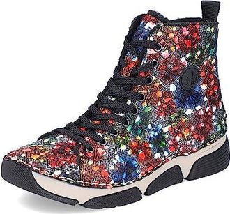 Rieker Femme Baskets 45910, Dame Baskets Hautes,Chaussures de Sport,Bottes de Sport,Baskets Hautes,Blanc (Multi / 90),39 EU / 6 UK