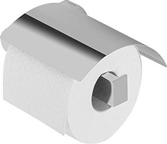Geesa Wynk Toilettenpapierhalter mit Deckel, Toilettenrollenhalter Ausführung Rechts, Farbe: Chrom, 174 x 50 x 133 mm