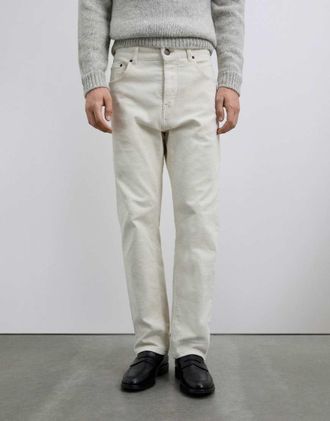 Scalpers Pantalon court en velours c&ocirc;tel&eacute; - Cr&egrave;me-Blanc