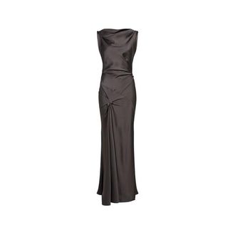 Victoria Beckham Robe sans manches drap&eacute;e et satin&eacute;e