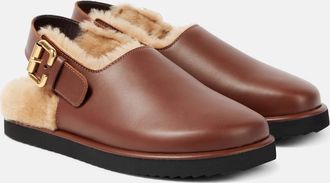 Chloé Chloé Slingback-Slippers Nile aus Leder mit Shearling