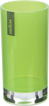 Excelsa Linea Bagno Zahnputzbecher Ø6,3x13cm in grün, Polystyrol, 6.3 x 6.3 x 13 cm