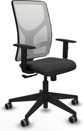 Piqueras y Crespo B&uuml;rostuhl, grau und wei&szlig;, mit 1D-Armlehnen, h&ouml;henverstellbare Lendenwirbelst&uuml;tze, ausgestattet mit 3 Positionen und Schneideschaum, Wei&szlig;/Dunkelgrau