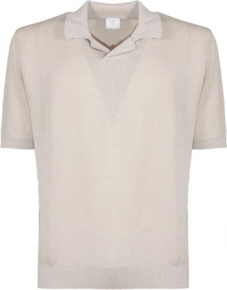 Eleventy Homme, Tops, Beige, Taille: XL Polo en maille de coton