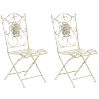 Clp Ensemble de 2 chaises pliantes SIBELL Antica Cream