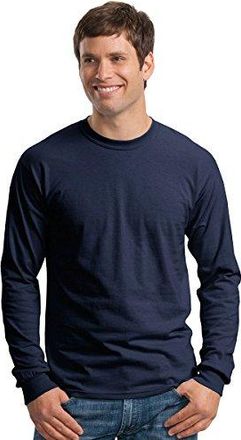 Gildan Soft Style L/Sleeve T Shirt, Bleu-Bleu Marine, XL Homme