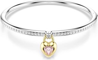Swarovski Idyllia Armreif, Verschiedene Schliffe, Herz, Rosa, Metallmix