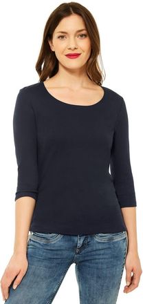 Street One Damen A317588 Basic T-Shirt mit 3/4 Arm, Deep Blue, 42