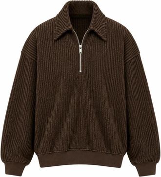 Song for the Mute Pull zipp&eacute; &agrave; col classique - Homme - Sweatshirts et sweats &agrave; capuche - Brun - Taille: M