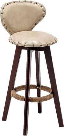 Generic Vintage Barhocker, 360&deg; drehbar, mit R&uuml;cken- und Fu&szlig;st&uuml;tze, gepolstert mit PU-Leder, Tresenh&ouml;he, f&uuml;r Bar, Caf&eacute;, K&uuml;che oder K&uuml;cheninsel