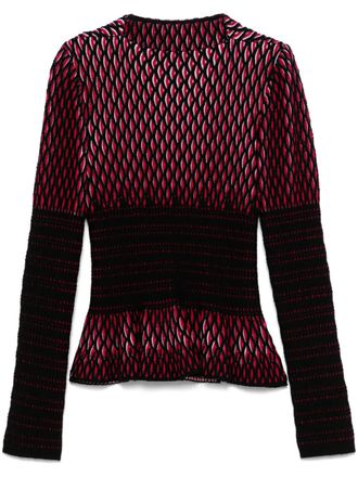 Alaia pull en jacquard (années 2000) - Rouge