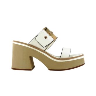Elvio Zanon Femme, Chaussures, Beige, Taille: 39 EU Mule en cuir