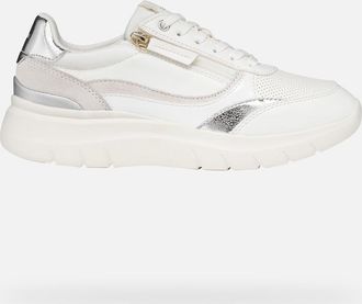 Geox Schuhe Plummery Dame Wei&szlig;/silber