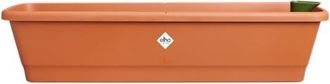 ELHO noa balkonkasten XL - Übertopf für Balkon mit Wasserreservoir - 100% Recyceltem Plastik - Braun/Terra