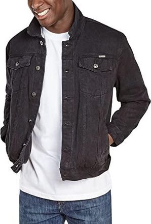 D555 Duke D555 Veste en jean style western pour homme, Noir, S