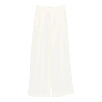 Twinset Weite Hose mit Bundfalten - - Trousers - Damen - Wei&szlig; - S