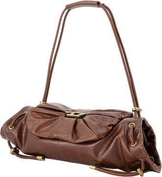 Diesel Womens Scrunch-D Small Shoulder Bag - Diesel Leather Brown Cowhide Shoulder-Hobo-Bags