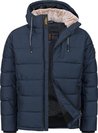 Indicode Herren INHebero Winterjacke mit Kapuze und Rei&szlig;verschluss | Herrenjacke Steppjacke f&uuml;r M&auml;nner Navy, 3XL