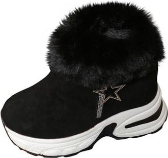 Generic Bottes de neige pour femme doubl&eacute;es en polaire - &Eacute;l&eacute;gantes - Couleur unie - Semelle &eacute;paisse - Antid&eacute;rapantes - Confortables - Chaudes - Pour la marche