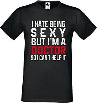 4sold Mens T-Shirt M&eacute;decin Doctor Bleu Blanc Noir Gris Heavy Cotton Regular Fit Col Rond Court Taille S-XXL Doctor