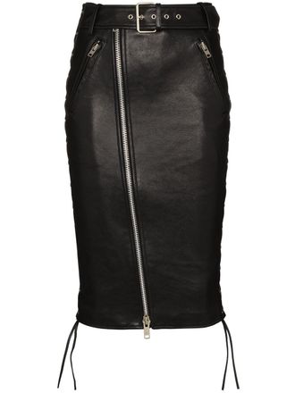 Balenciaga Jupe Crayon Ceinturée - Noir