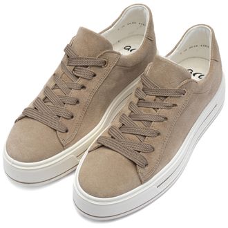 Ara Plateausneaker ARA CANBERRA, Damen, Gr. 5,5 (38,5), sand, Veloursleder, unifarben, Schuhe Plateausneaker, Freizeitschuh, Halbschuh, Schn&uuml;rschuh in Beq