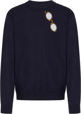 Moschino Homme, Pulls, Bleu, Taille: XL Maille ras du cou