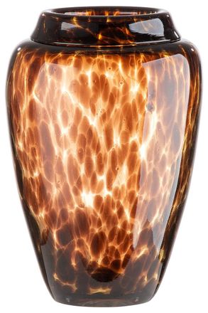 GILDE GLAS art braune Design Vase aus Glas - Deko Wohnzimmer Herbst Winter - Geschenk f&uuml;r Frauen Weihnachten Geburtstag - aus durchgef&auml;rbtem Glas - H&ouml;he 26 cm