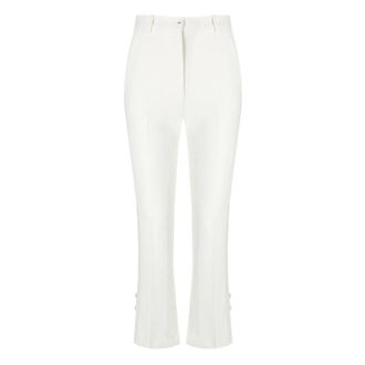 Elisabetta Franchi Smokinghose mit Satin-Seitenb&auml;ndern - - Trousers - Damen - Beige - L