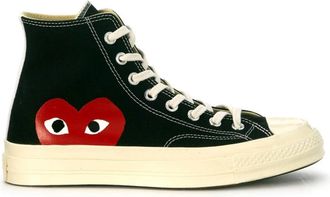 Comme Des Gar&ccedil;ons Gro&szlig;e Herz High Top Sneakers - - Shoes - Damen - Schwarzk - 35 EU