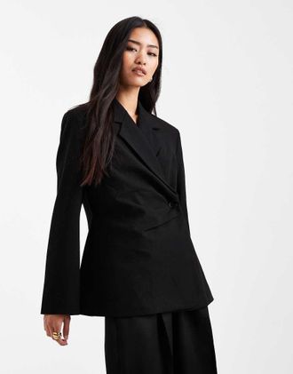 Vero Moda Blazer ajust&eacute; et crois&eacute; sur lavant - Noir
