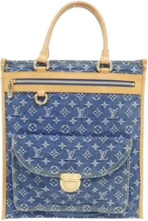 Louis Vuitton unisex, Pre-owned, Bleu, Taille: ONE Size Sac cabas vintage en denim Pre-owned