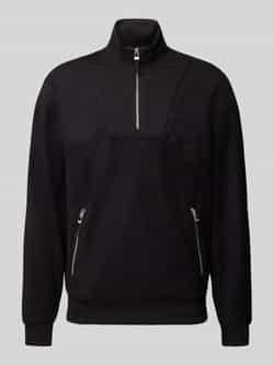 HUGO BOSS Regular Fit Troyer aus Baumwoll-Mix Modell Deren