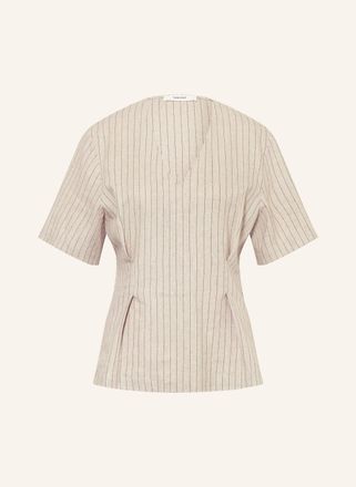 Selected Blusenshirt Mit Leinen beige